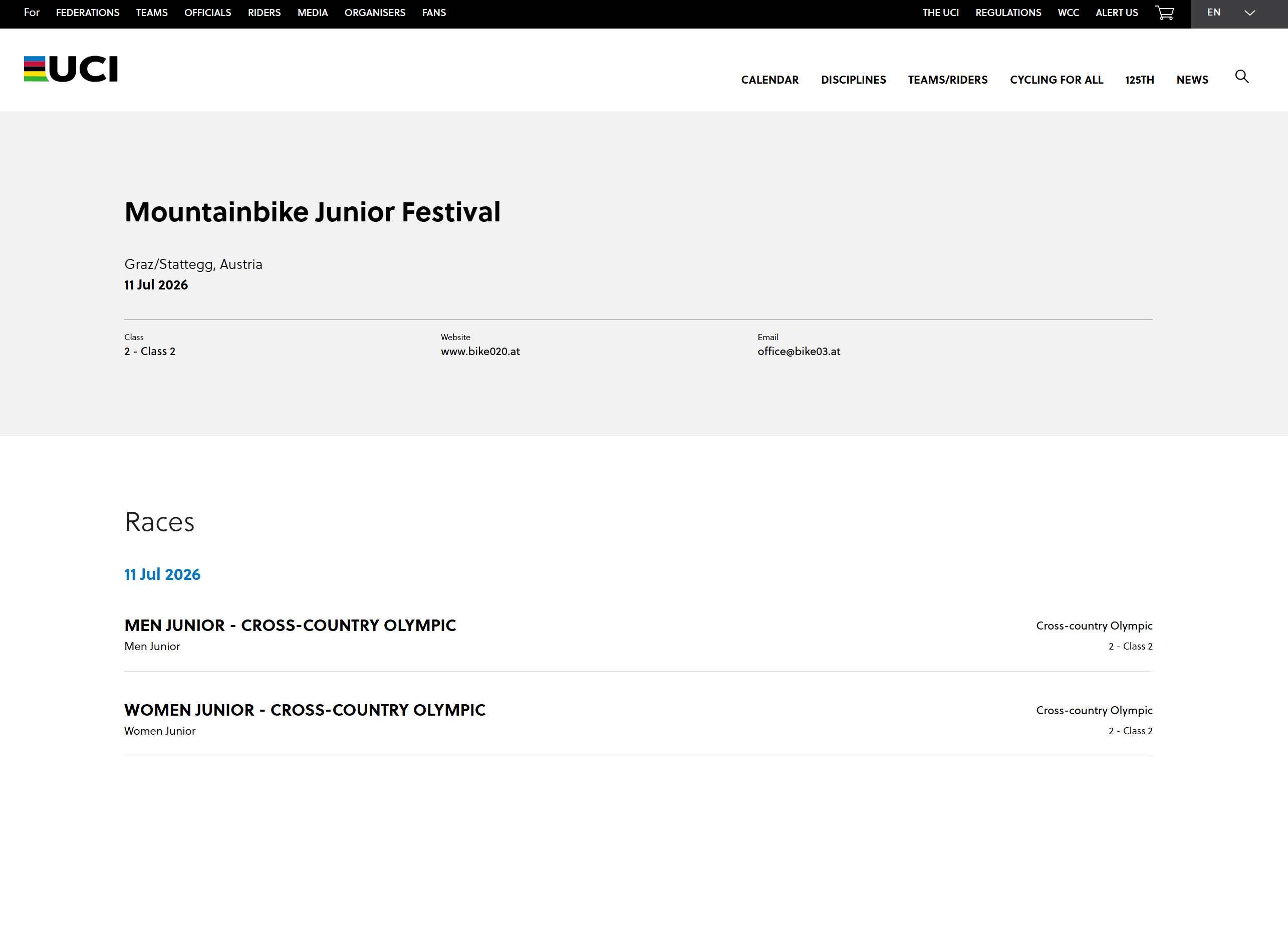 Bike020 - Programme - UEC MTB European Championships